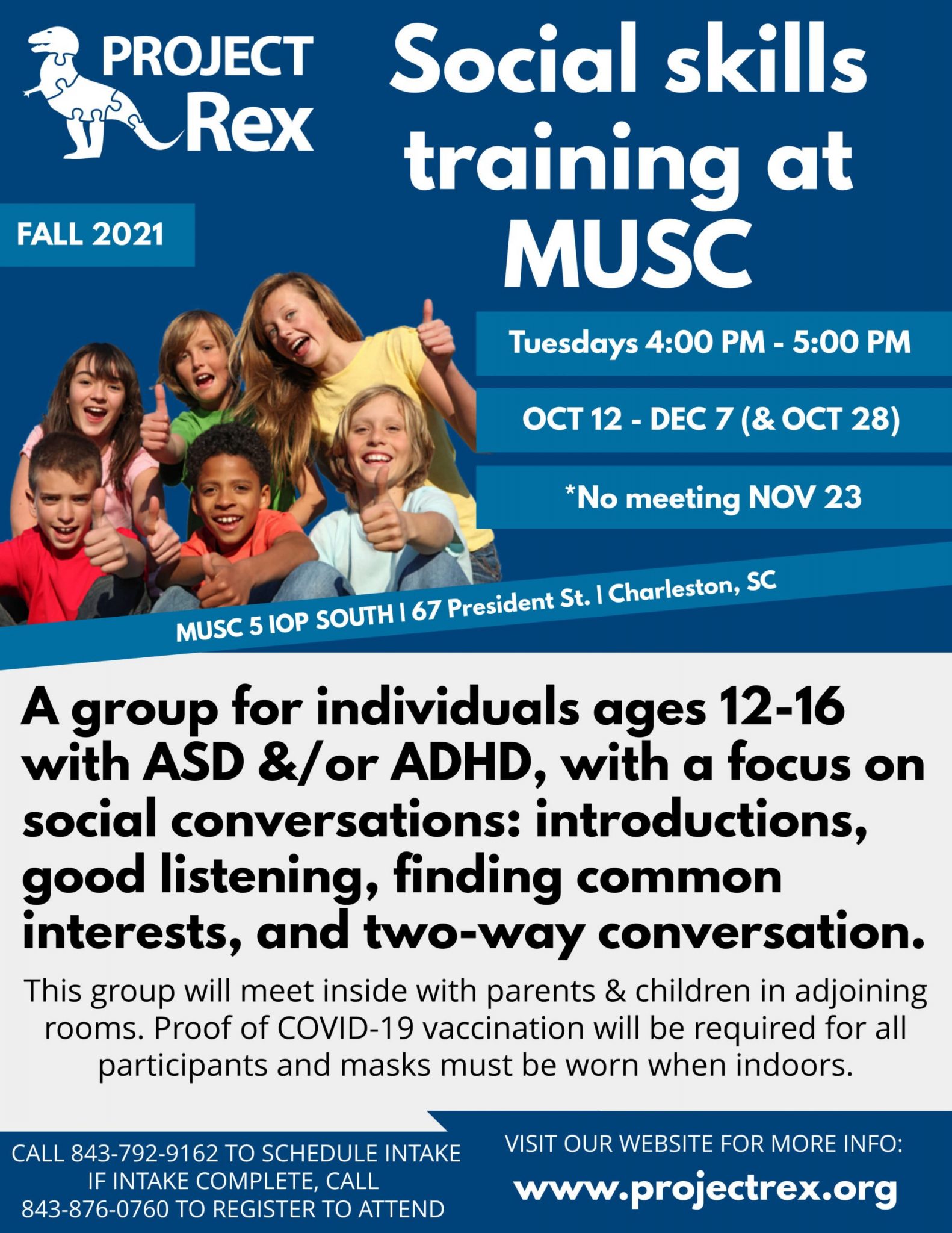 In person Fall Rex Groups will begin in September! – Project Rex